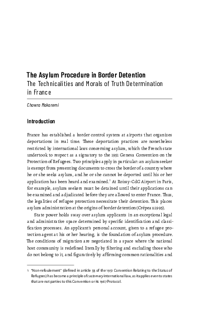 (PDF) The Asylum Procedure in Border Detention