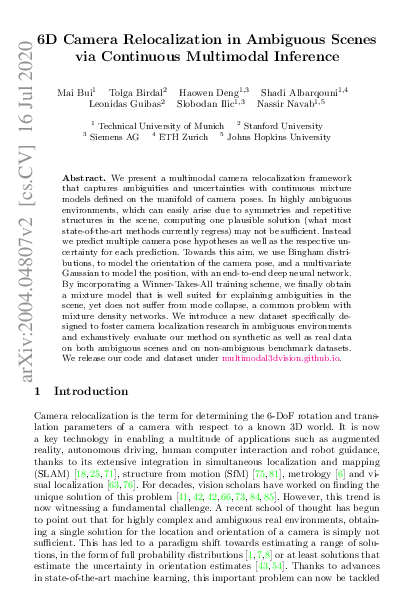 (PDF) Multimodal Camera Relocalization in 6D Scenes