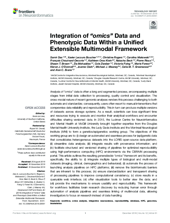 Pdf Integration Of Omics” Data And Phenotypic Data Within A Unified