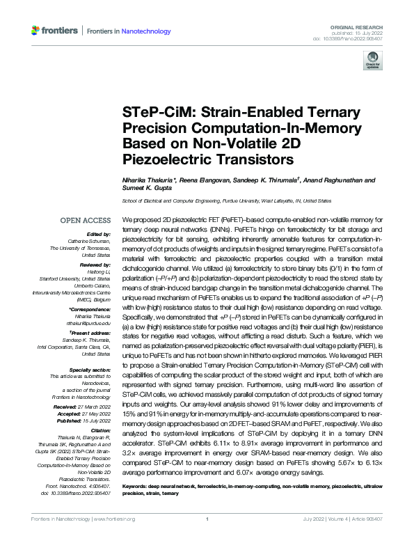 Pdf Step Cim Strain Enabled Ternary Precision Computation In Memory Based On Non Volatile 2d 3807