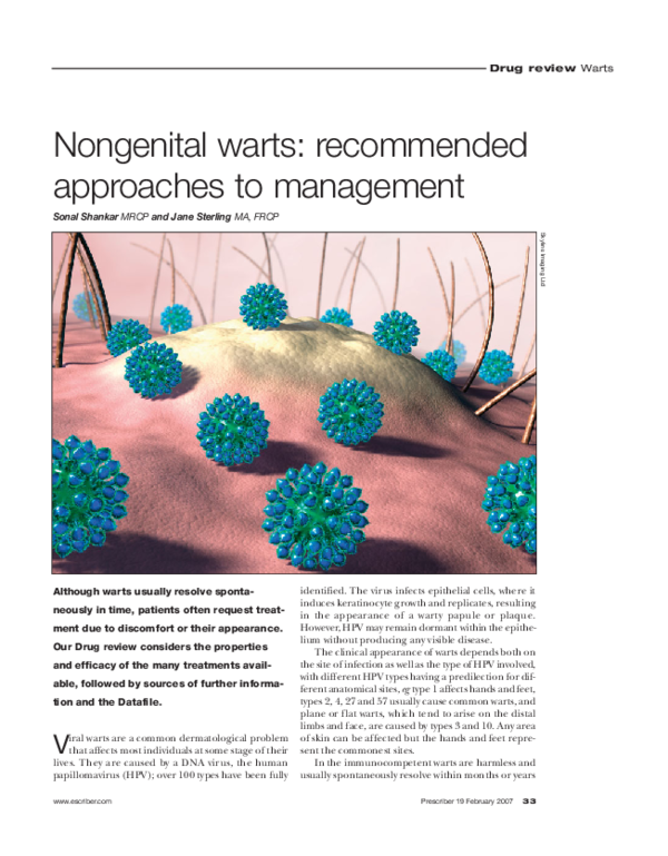 (PDF) Nongenital warts: recommended approaches to management