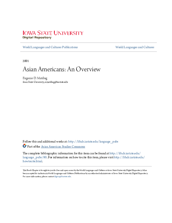 (PDF) Asian Americans: An Overview