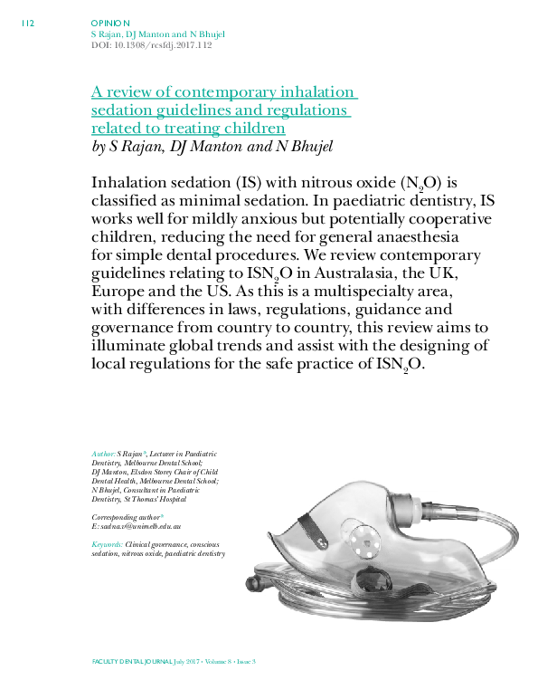 (PDF) A review of contemporary inhalation sedation guidelines and ...