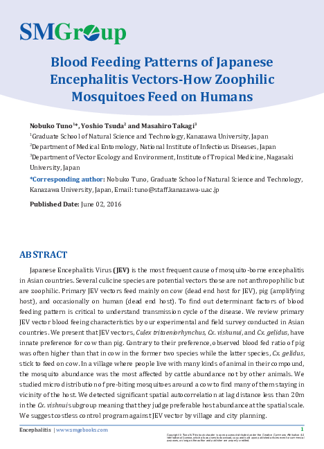 (PDF) Gr upSM Blood Feeding Patterns of Japanese Encephalitis Vectors ...