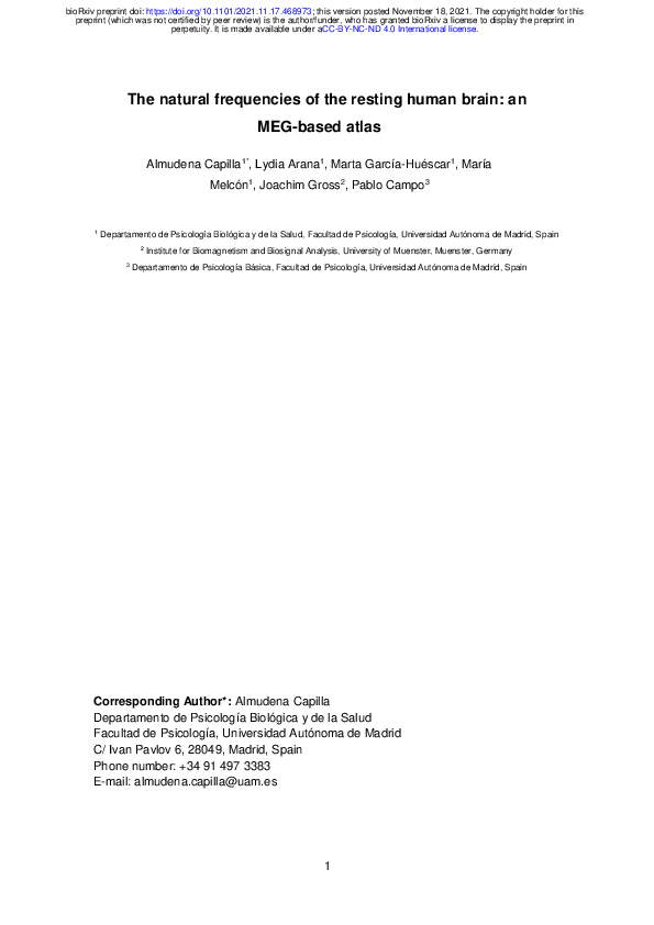 (PDF) The natural frequencies of the resting human brain: an MEG-based ...
