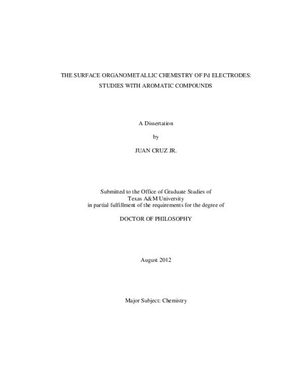 (PDF) The Surface Organometallic Chemistry of Pd Electrodes: Studies ...