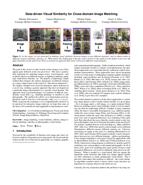 (PDF) Data-driven visual similarity for cross-domain image matching