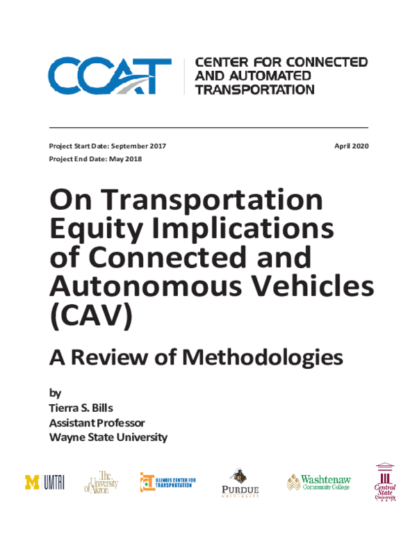 (PDF) On Transportation Equity Implications of Connected and Autonomous ...