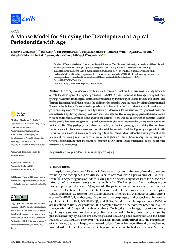 (PDF) A Mouse Model for Studying the Development of Apical ...