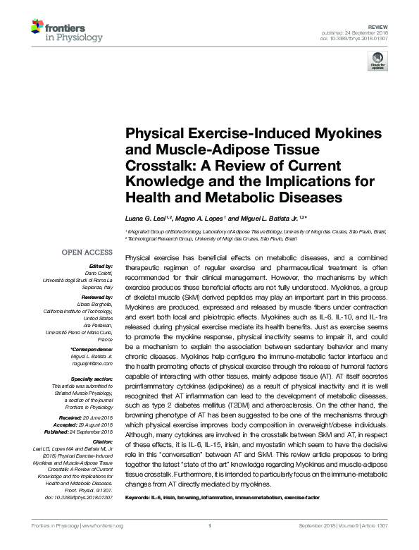 (PDF) Physical Exercise-Induced Myokines and Muscle-Adipose Tissue ...