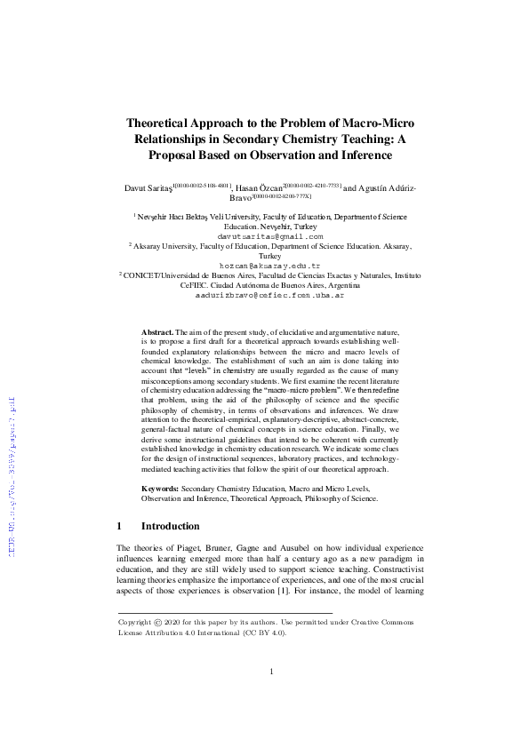 (PDF) Theoretical Approach to the Problem of Macro-Micro Relationships in Secondary Chemistry ...
