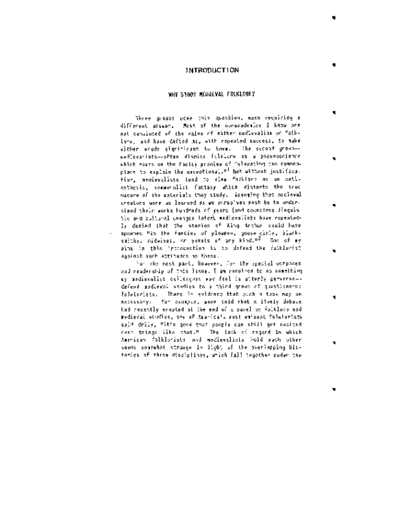 (PDF) Why Study Medieval Folklore