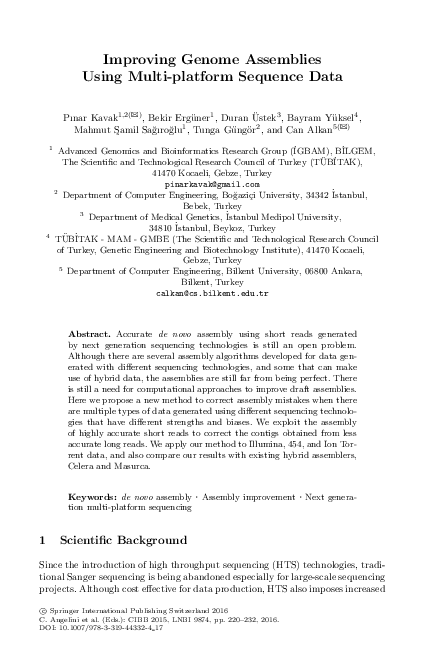 (PDF) Improving Genome Assemblies Using Multi-platform Sequence Data