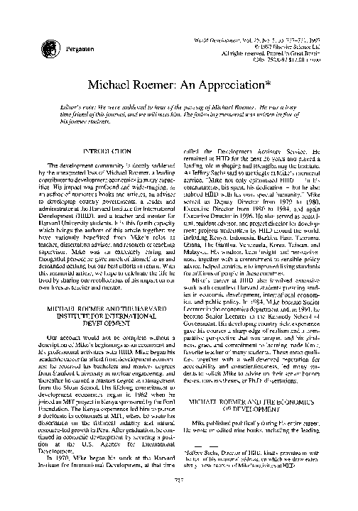 (PDF) Michael Roemer: An Appreciation
