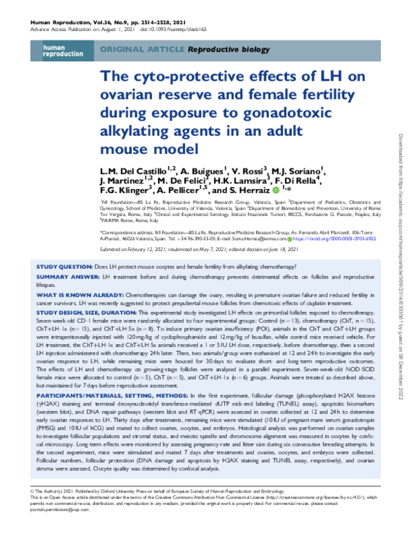 (PDF) The cyto-protective effects of LH on ovarian reserve and female ...