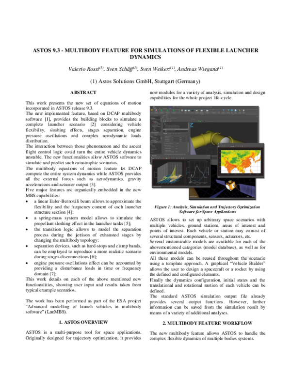 (PDF) Astos 9.3-MULTIBODY Feature for Simulations of Flexible Launcher ...