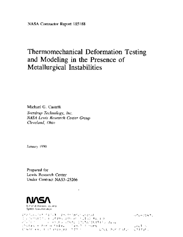 (PDF) Thermomechanical deformation testing and modeling in the presence ...