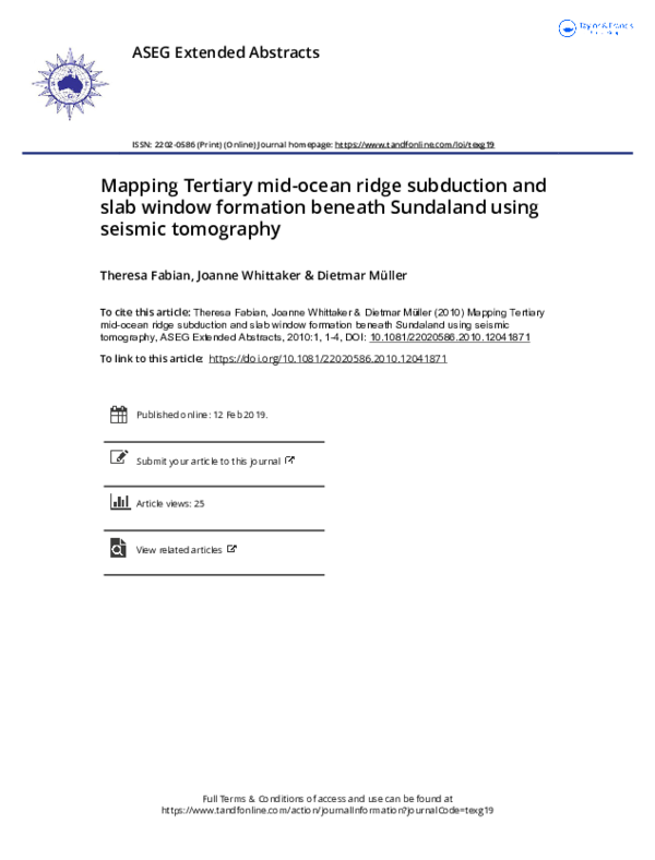 (PDF) Mapping Tertiary mid-ocean ridge subduction and slab window ...