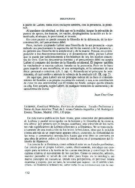 (PDF) LEIBNIZ, Gottfried Wilhelm: Escritos de dinámica. Estudio ...