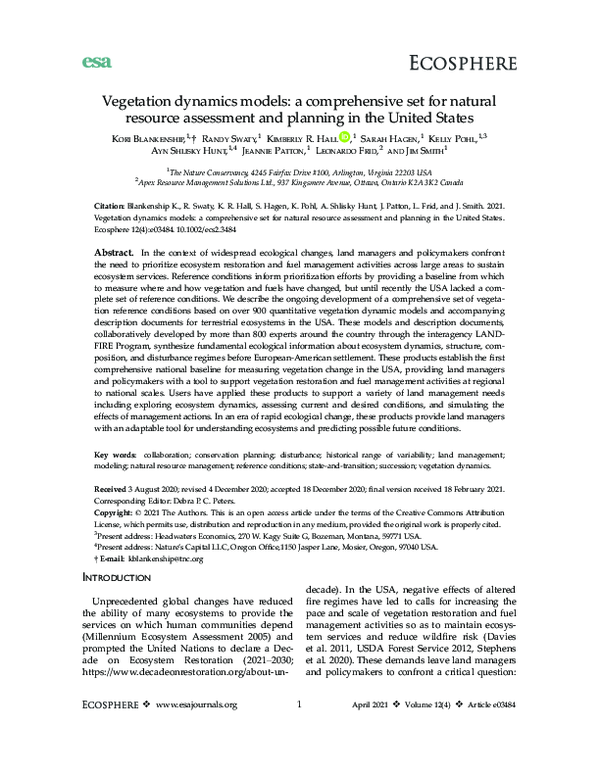 (PDF) Vegetation dynamics models: a comprehensive set for natural ...