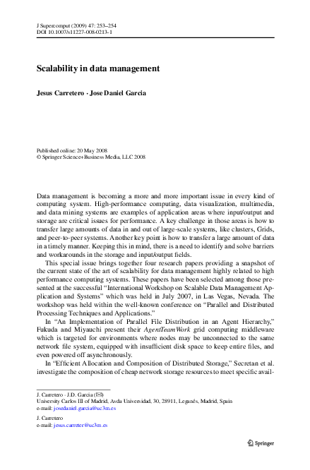 (PDF) Scalability in data management