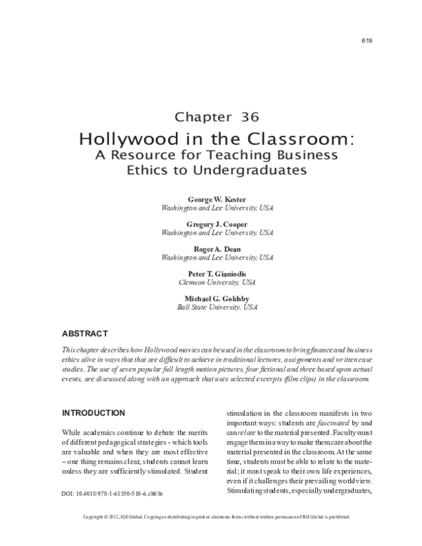 Hollywood in the Classroom