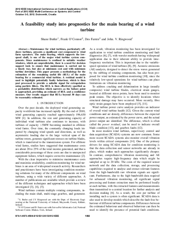 (PDF) A feasibility study into prognostics for the main bearing of a ...