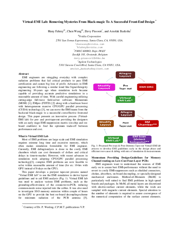 (PDF) Virtual-EMI lab: Removing mysteries from black-magic to a successful front-end design