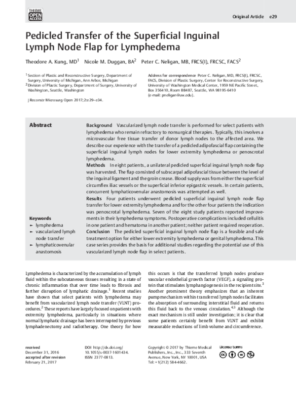 (PDF) Pedicled Transfer of the Superficial Inguinal Lymph Node Flap for ...