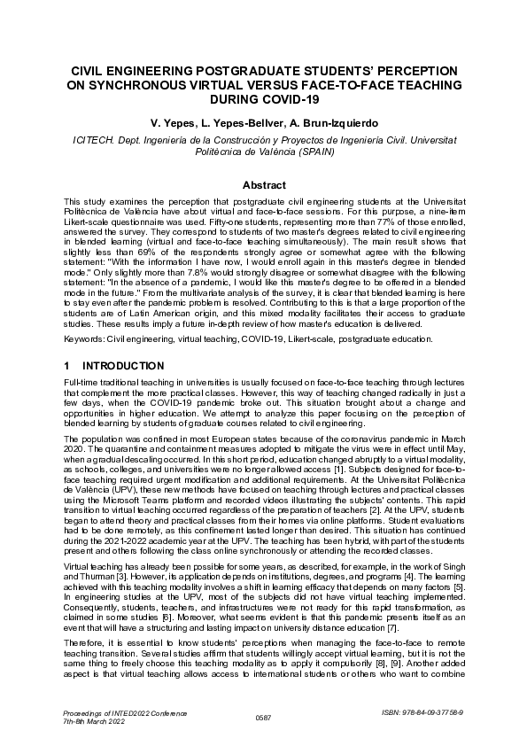(PDF) Civil Engineering Postgraduate Students’ Perception on ...
