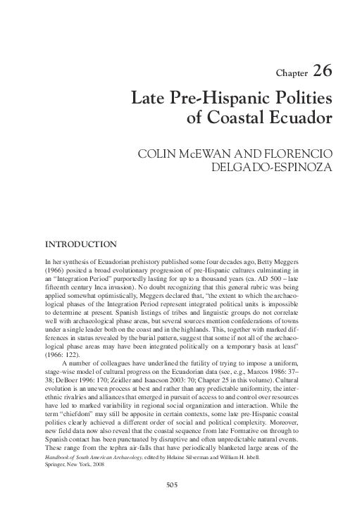(PDF) Late Pre-Hispanic Polities of Coastal Ecuador