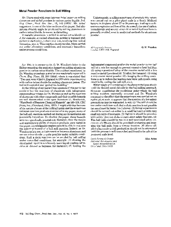 (PDF) Metal Powder Reactions in Ball Milling