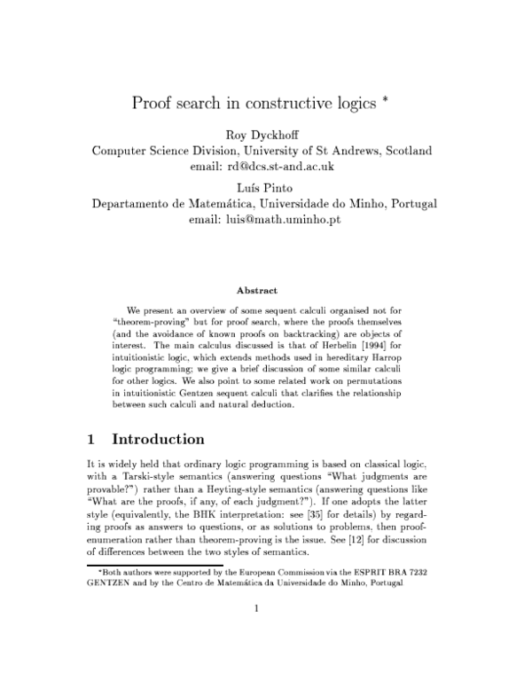 (PDF) Proof Search in Constructive Logics