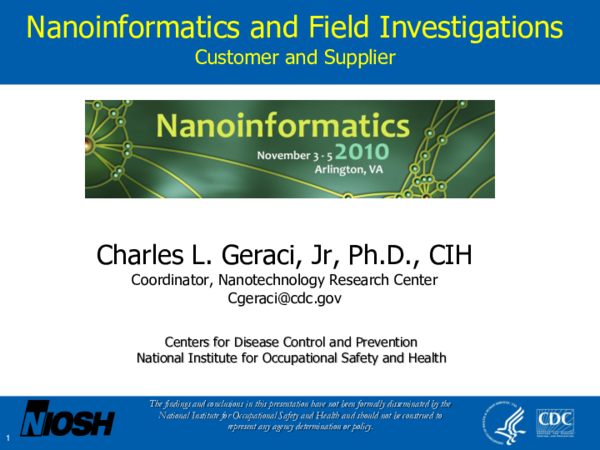 (PDF) Nanoinformatics and Field Investigations: Customer and Supplier ...