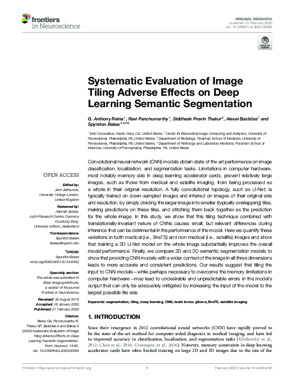 (PDF) Systematic Evaluation of Image Tiling Adverse Effects on Deep ...