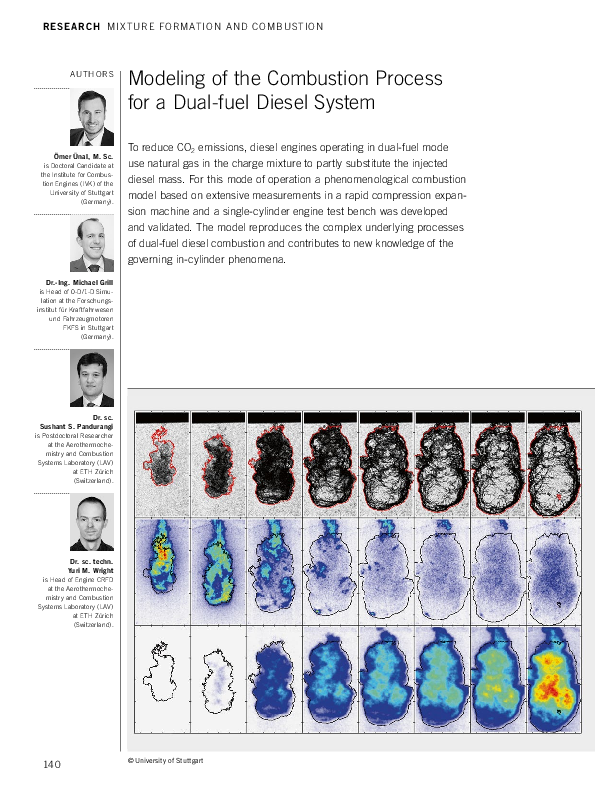 (PDF) Modeling of the Combustion Process for a Dual-fuel Diesel System