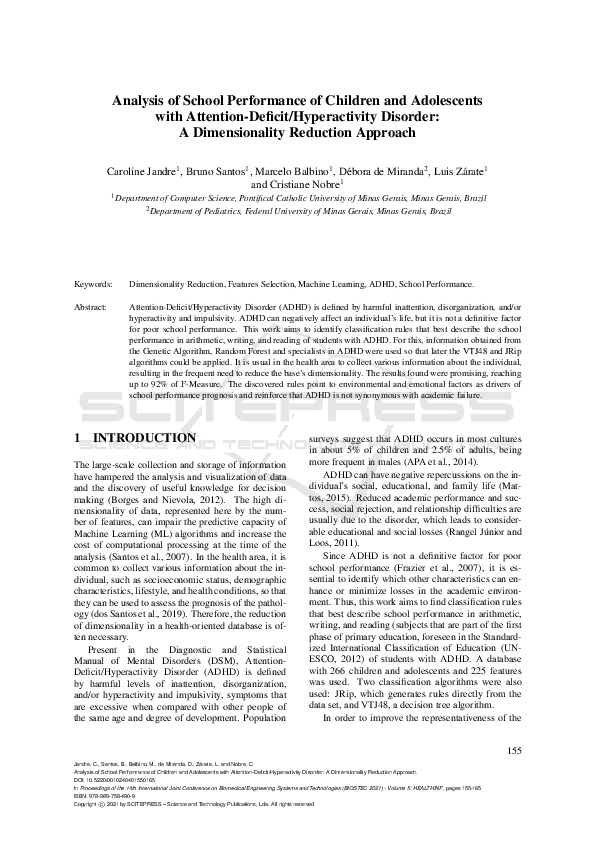 (PDF) Analysis of School Performance of Children and Adolescents with ...