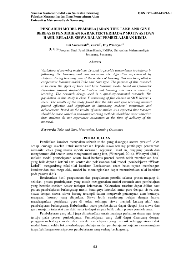 (PDF) Seminar Nasional Pendidikan, Sains dan Teknologi PENGARUH MODEL ... (PDF) Seminar Nasional Pendidikan, Sains dan Teknologi PENGARUH MODEL ...