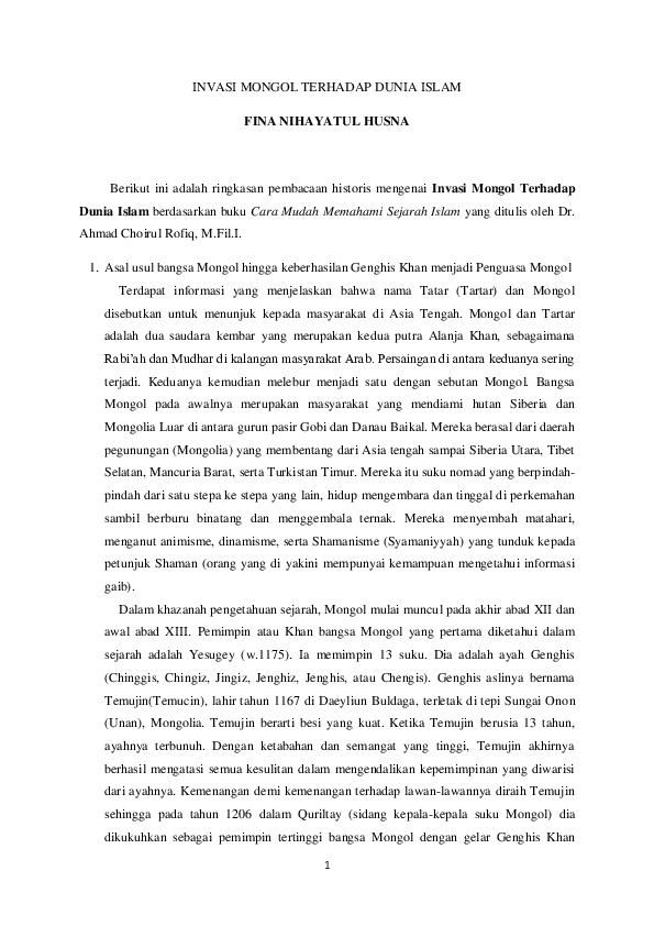 (PDF) INVASI MONGOL