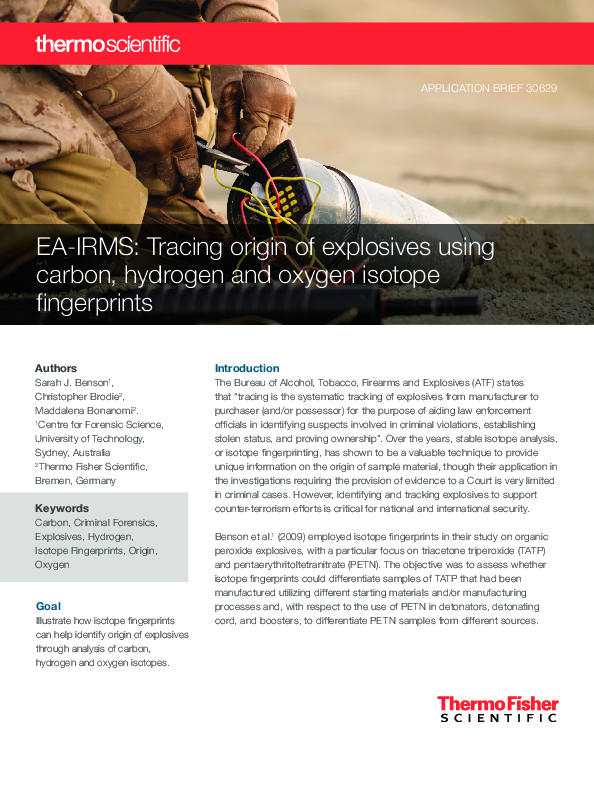 (PDF) EA-IRMS: Tracing origin of explosives using carbon, hydrogen and ...