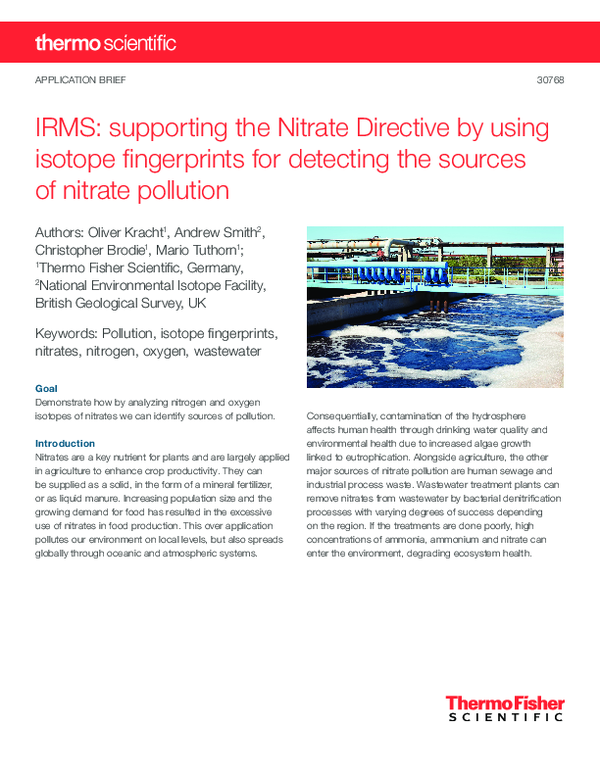(PDF) IRMS: supporting the Nitrate Directive by using isotope fingerprints for detecting the ...