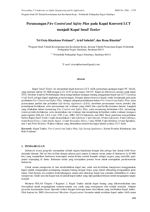 (PDF) Perancangan Fire Control and Safety Plan pada Kapal Konversi LCT ...