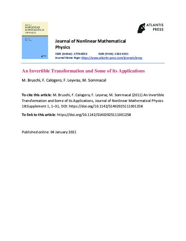 (PDF) An Invertible Transformation and Some of Its Applications