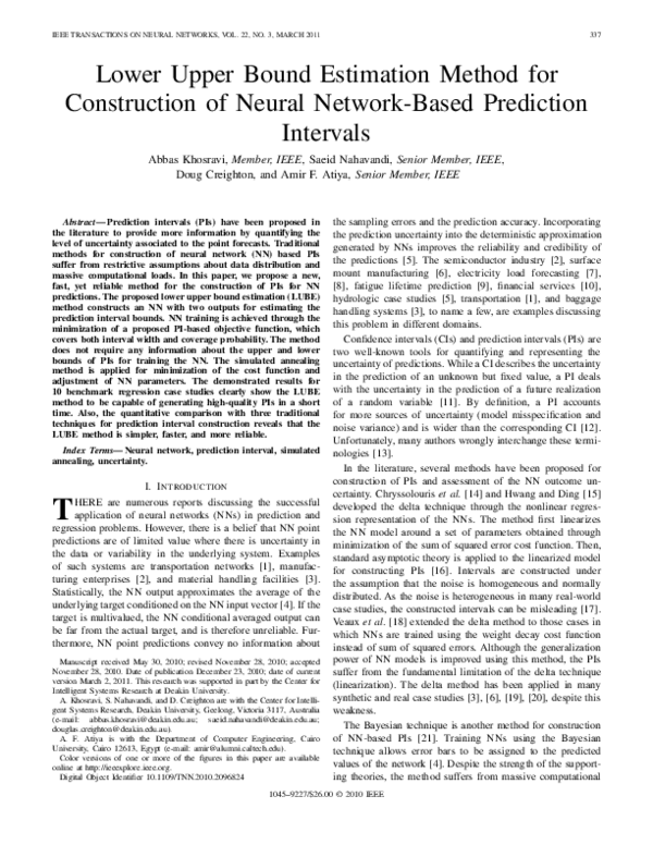 (PDF) Lower Upper Bound Estimation Method for Construction of Neural Network-Based Prediction ...