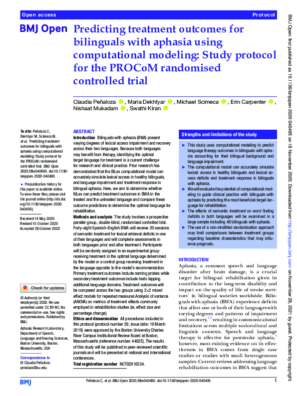 (PDF) Predicting treatment outcomes for bilinguals with aphasia using computational modeling ...