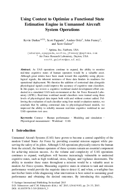 (PDF) Using Context to Optimize a Functional State Estimation Engine in Unmanned Aircraft System ...