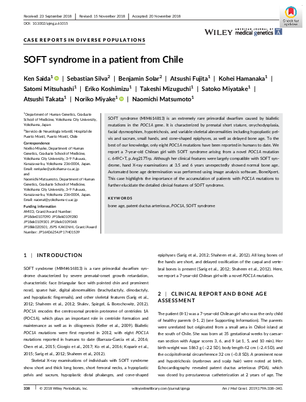 (PDF) SOFT syndrome in a patient from Chile