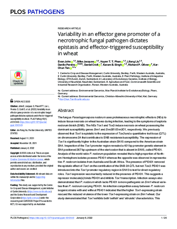 (PDF) Variability in an effector gene promoter of a necrotrophic fungal ...