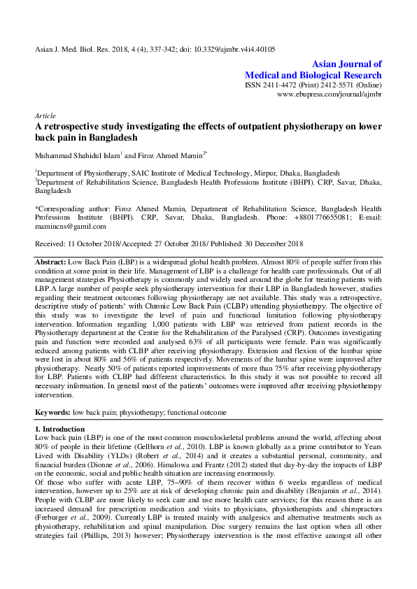 (PDF) A retrospective study investigating the effects of outpatient ...