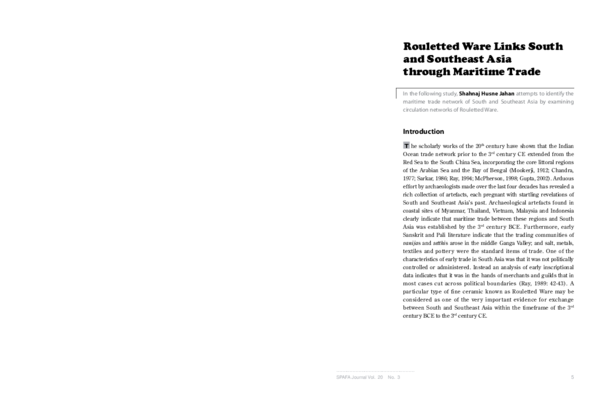 (PDF) Rouletted Ware Links South and Southeast Asia through Maritime Trade